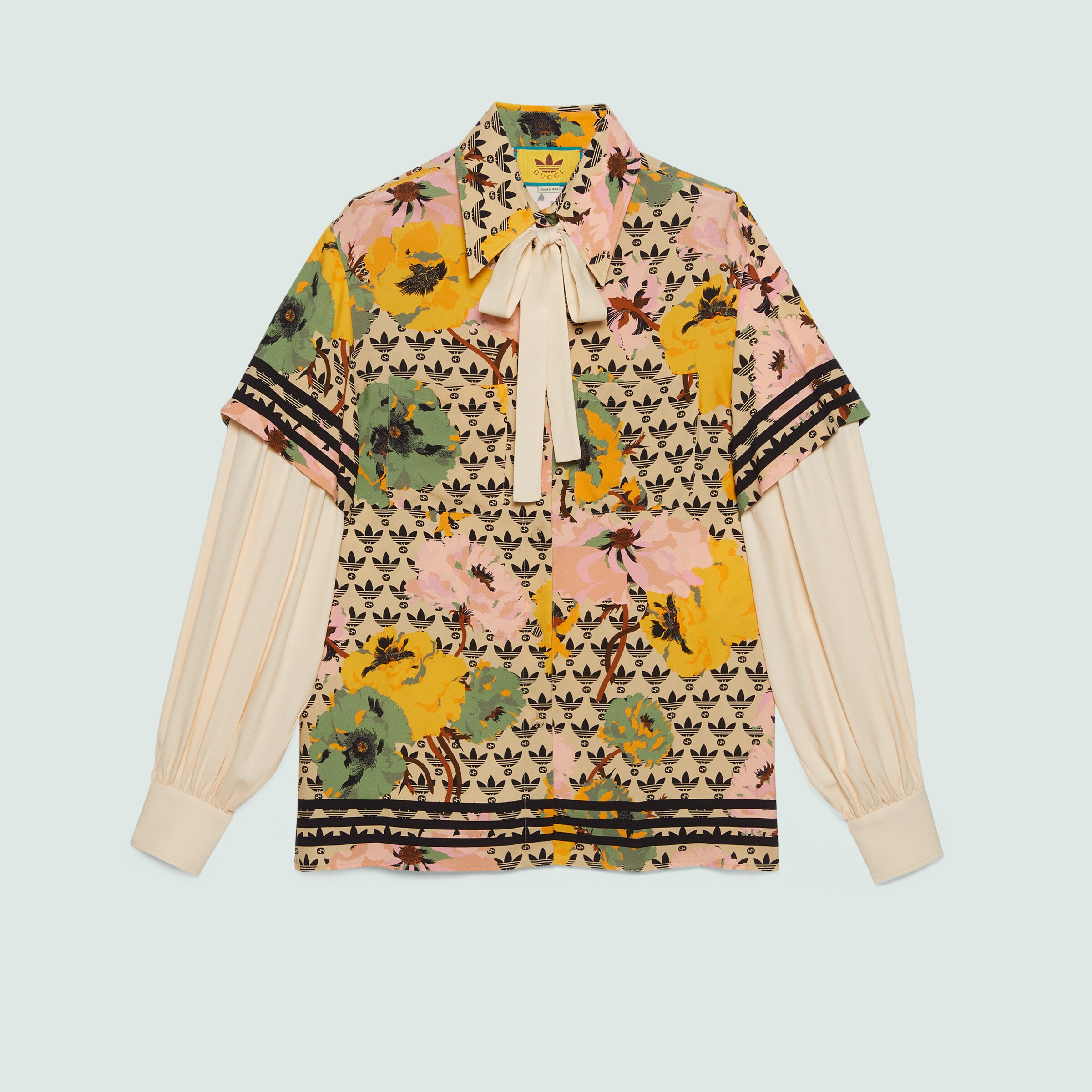 adidas x Gucci GG Trefoil poppies shirt in yellow | GUCCI® US