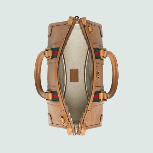 Gucci Bauletto small top handle bag in light brown leather | GUCCI® TH