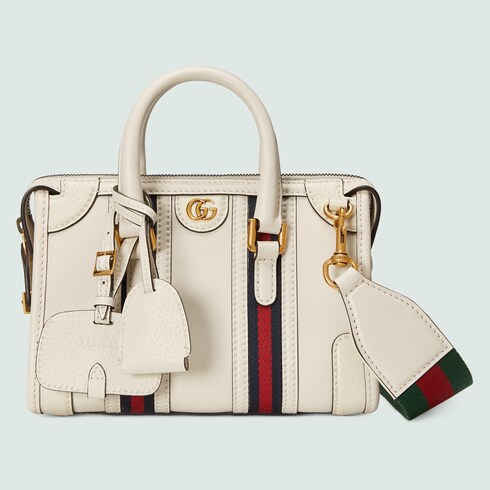 Gucci Bauletto mini top handle bag in white leather | GUCCI® TH