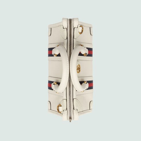 Gucci Bauletto mini top handle bag in white leather | GUCCI® TH