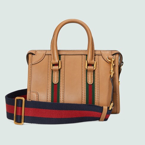 Gucci Bauletto mini top handle bag in light brown leather | GUCCI® TH