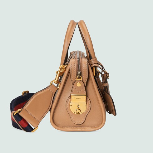 Gucci Bauletto mini top handle bag in light brown leather | GUCCI® TH