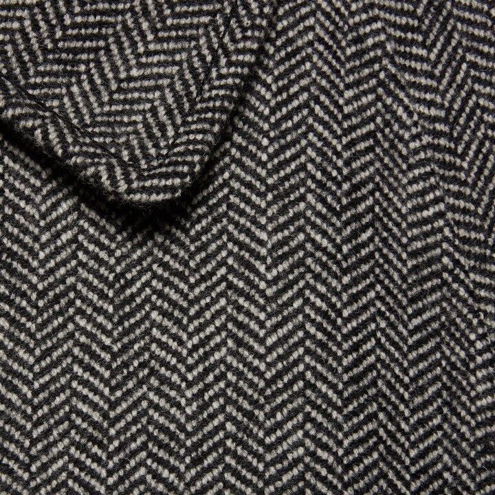 Reversible chevron GG wool coat in grey and dark grey | GUCCI® UK