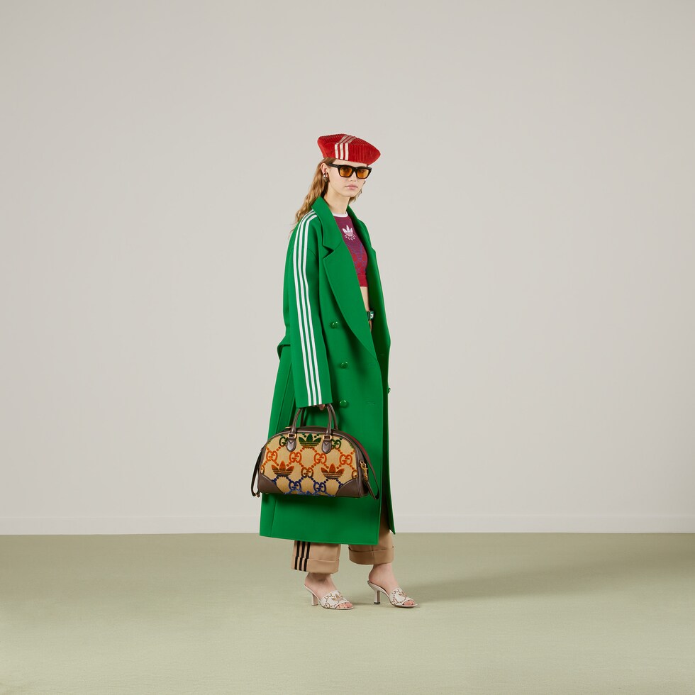 adidas x Gucci wrap wool coat in bright green | GUCCI® AE