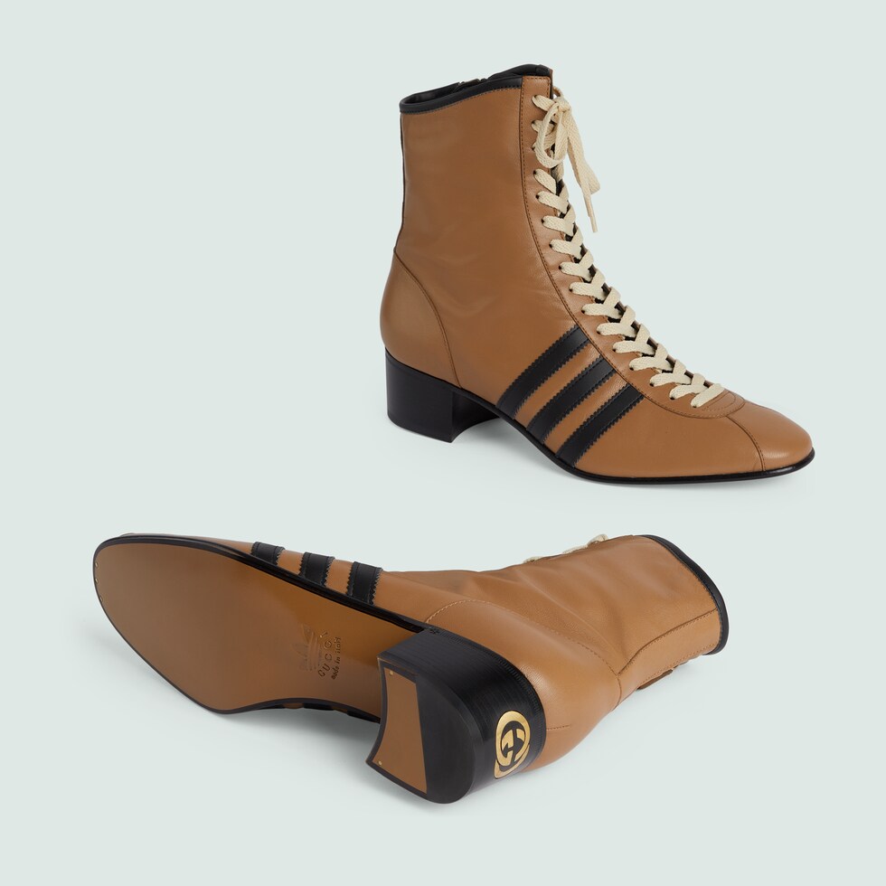 adidas x Gucci men's boot in light brown leather | GUCCI® AE