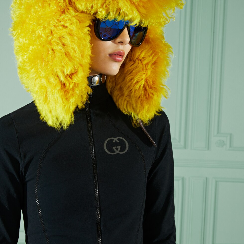 Seamsless jersey zip jacket in black | GUCCI® SG