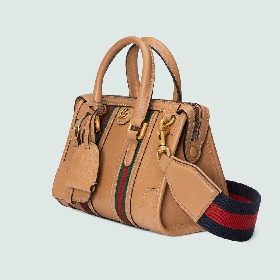 Gucci Bauletto mini top handle bag in light brown leather | GUCCI® TH