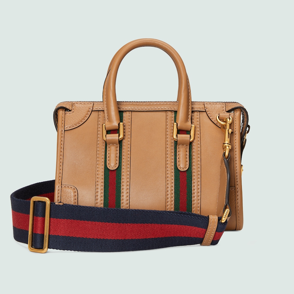 Gucci Bauletto mini top handle bag in light brown leather | GUCCI® TH