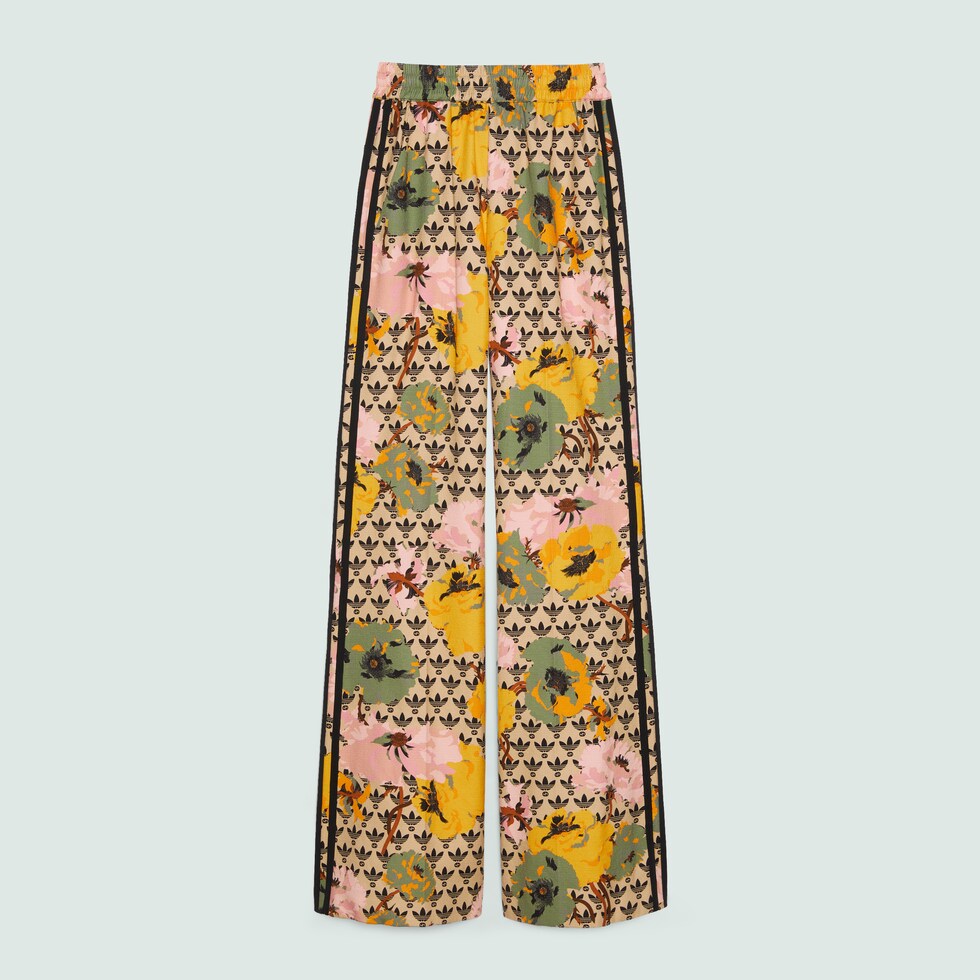 adidas x Gucci GG Trefoil poppies pant in yello poppies print | GUCCI® SG