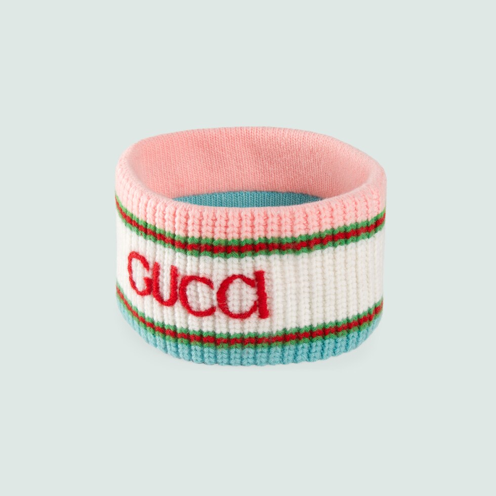 adidas x Gucci knit wool headband in pink and blue | GUCCI® NL