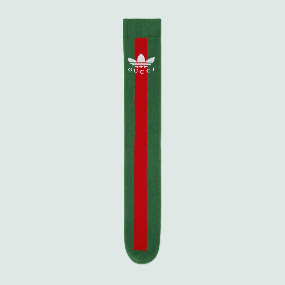 KW ®غوتشي |‎adidas x Gucci long cotton Web socks in green and red