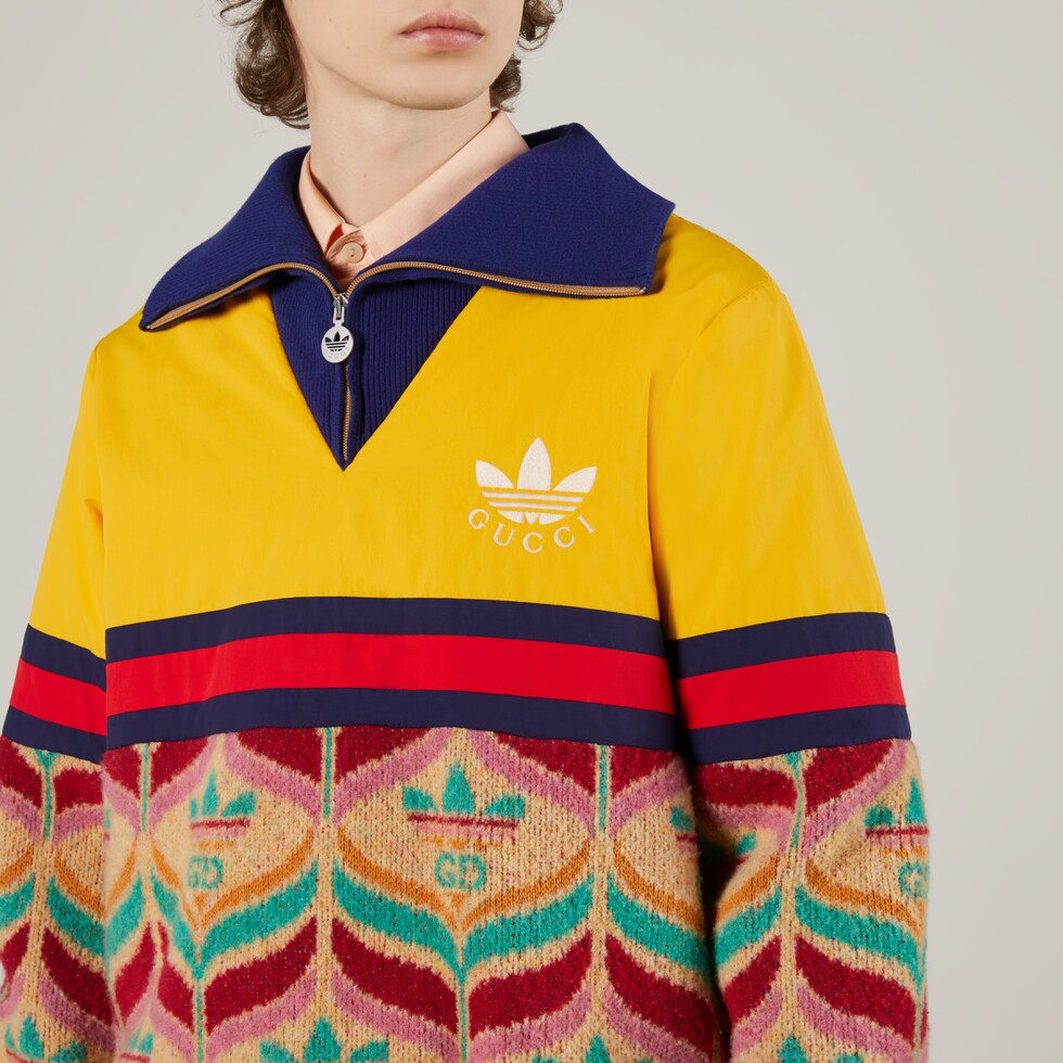 adidas x Gucci half-zip jacket in Camel and yellow | GUCCI® SG
