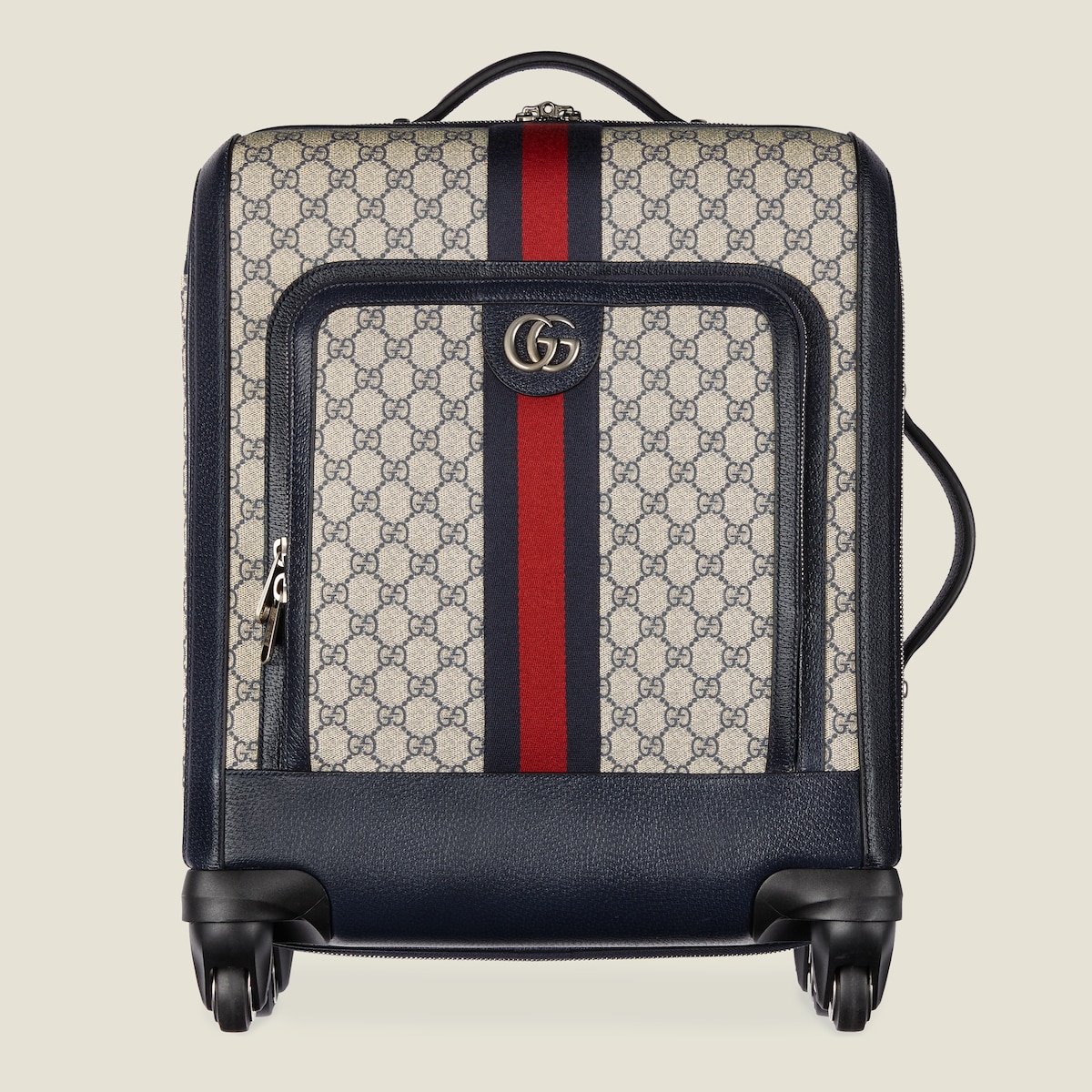 Gucci Savoy small cabin trolley in beige and blue GG Supreme | GUCCI® UK