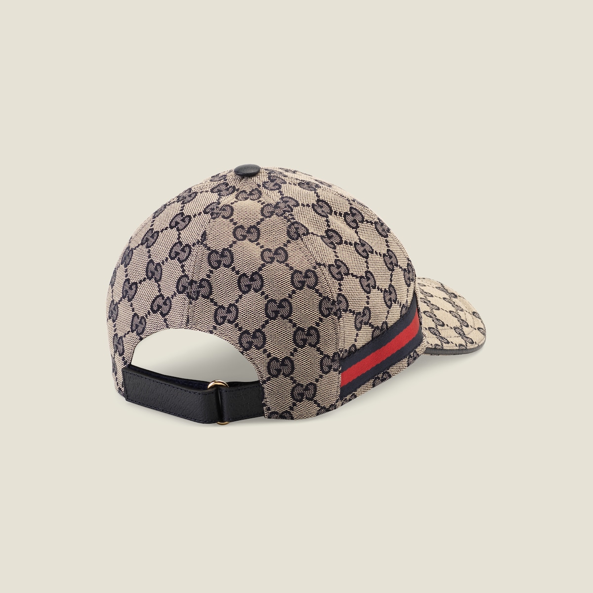 Original GG canvas baseball hat with Web in beige and blue | GUCCI ...