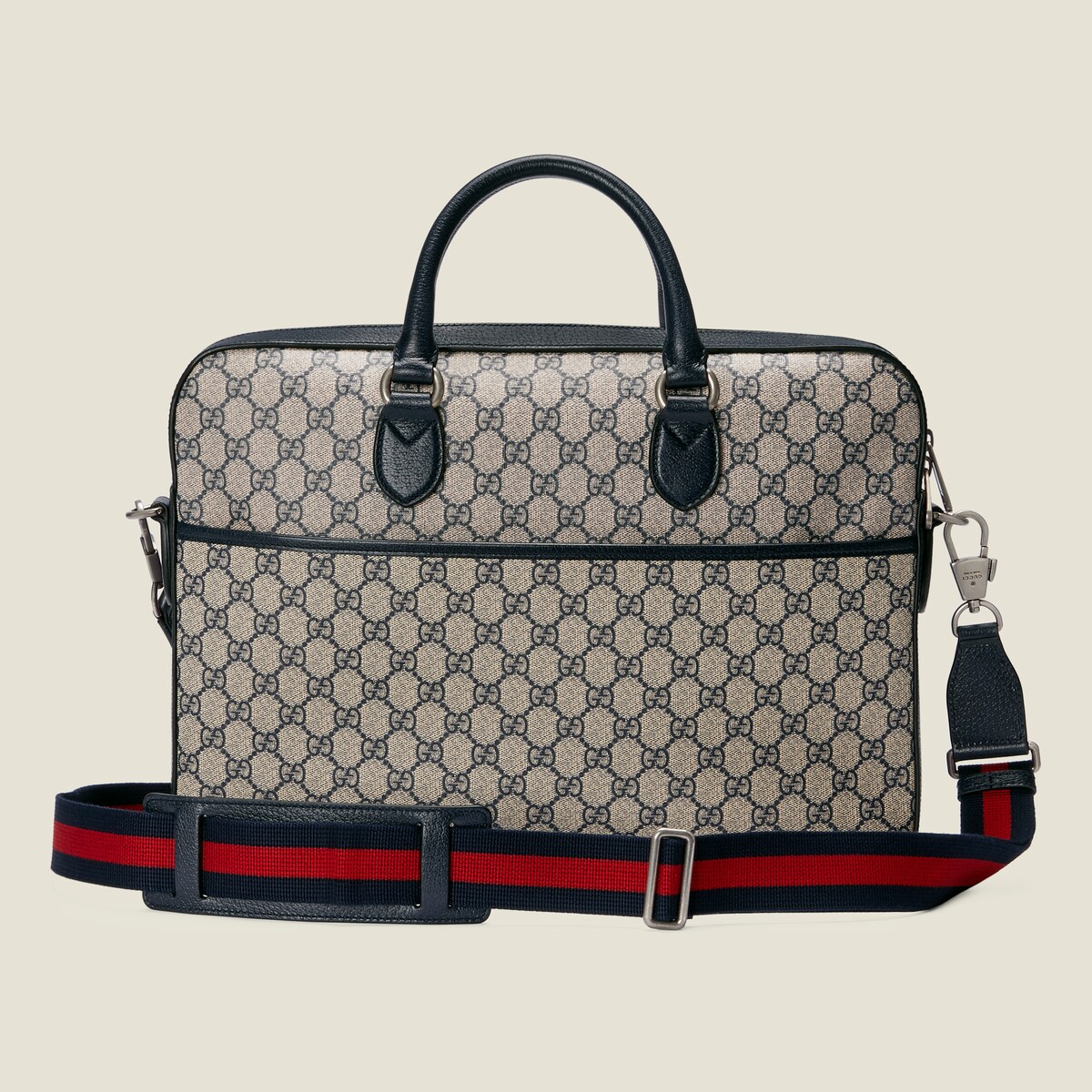 Business case with Interlocking G in beige and blue GG Supreme | GUCCI® MX