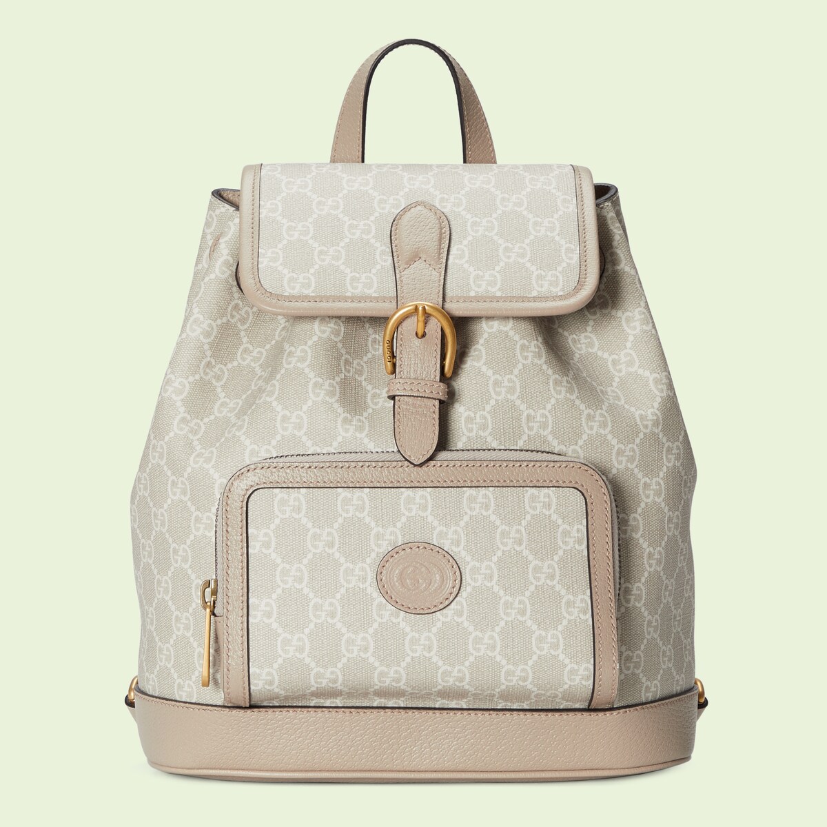 Backpack with Interlocking G in beige and white GG Supreme | GUCCI® NZ