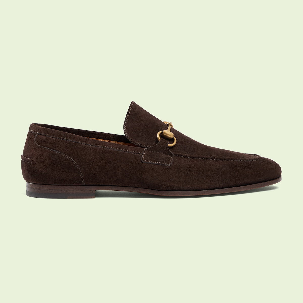 Mocassins Gucci Jordaan pour homme en daim marron foncé | GUCCI® FR