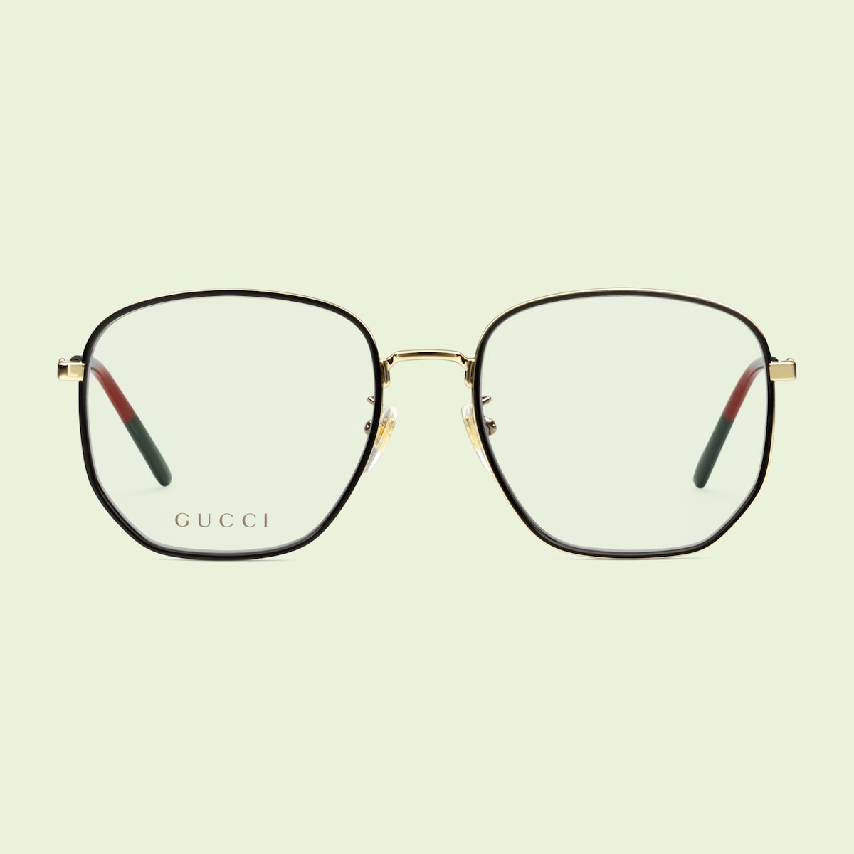 Monture optique à pont bas en métal doré | GUCCI® Canada