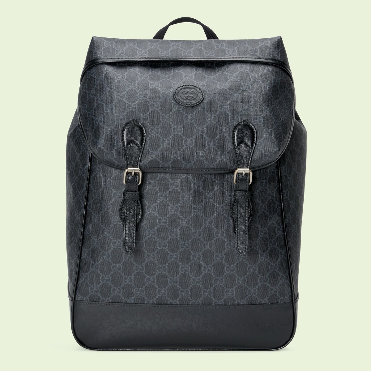 Medium backpack with Interlocking G in black GG Supreme | GUCCI® Canada