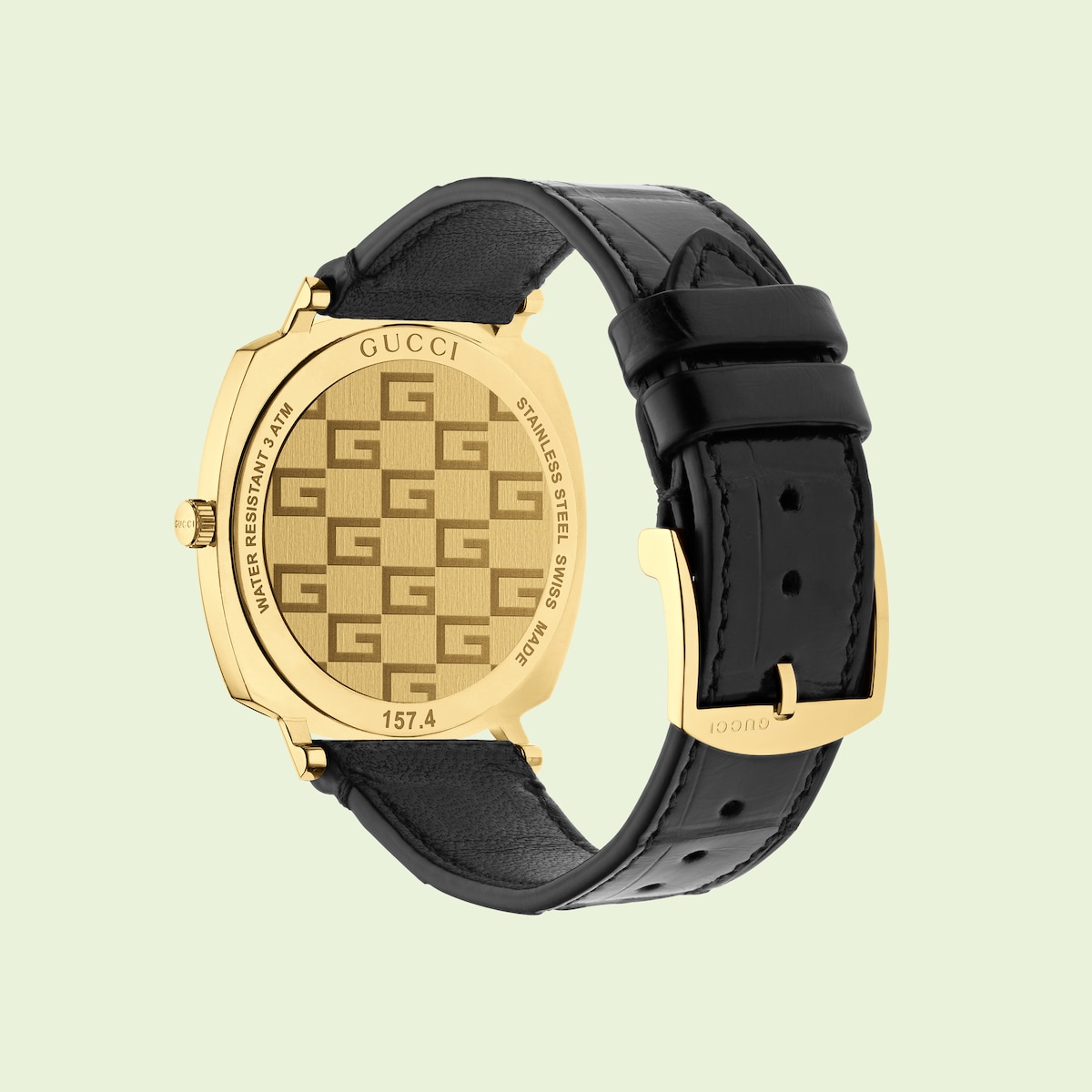 Grip watch, 38 mm in black alligator | GUCCI® SG