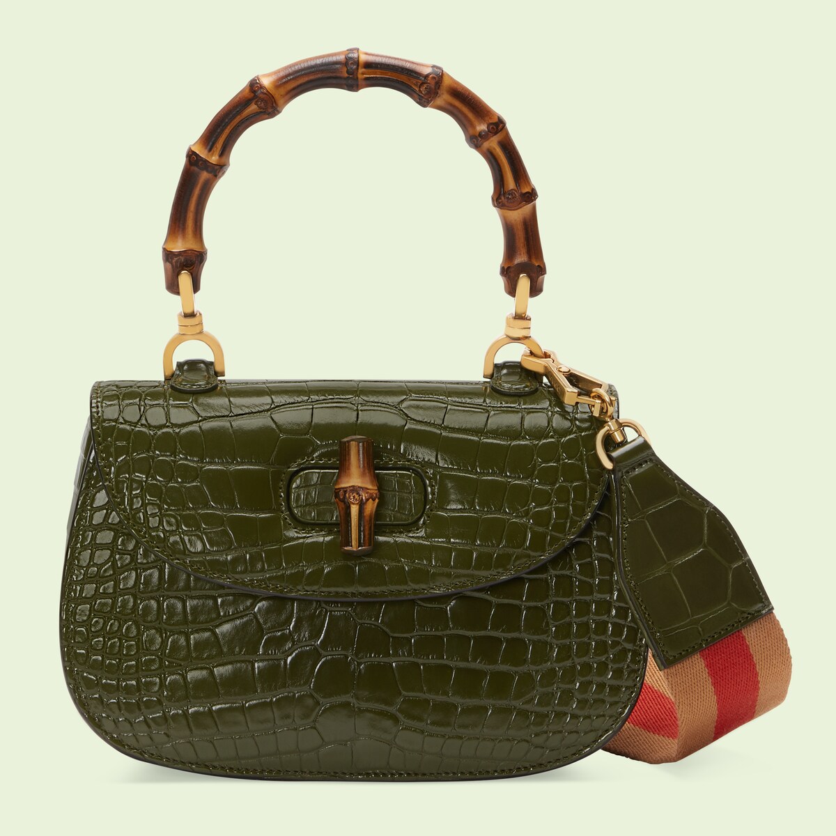 Gucci Bamboo 1947 crocodile bag in forest green | GUCCI® SE