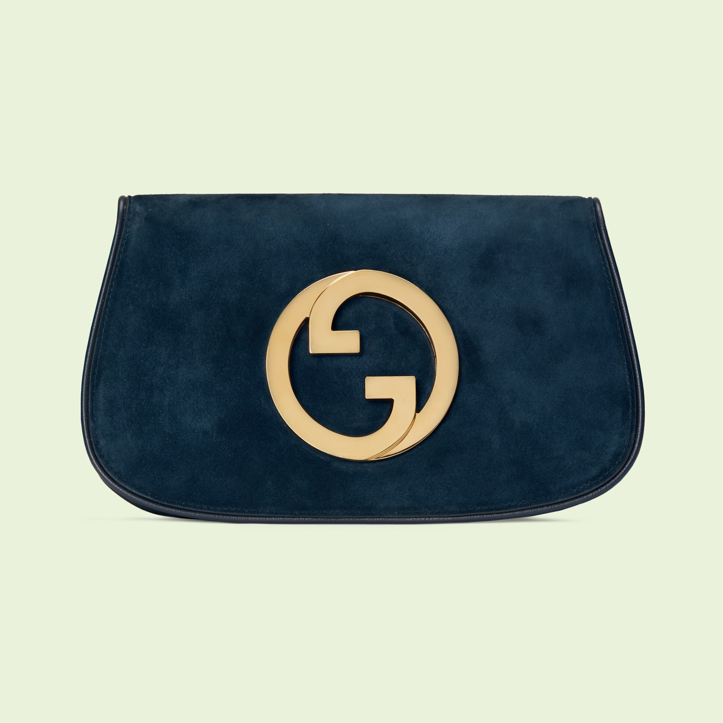 Gucci Blondie shoulder bag in deep blue suede | GUCCI® AE