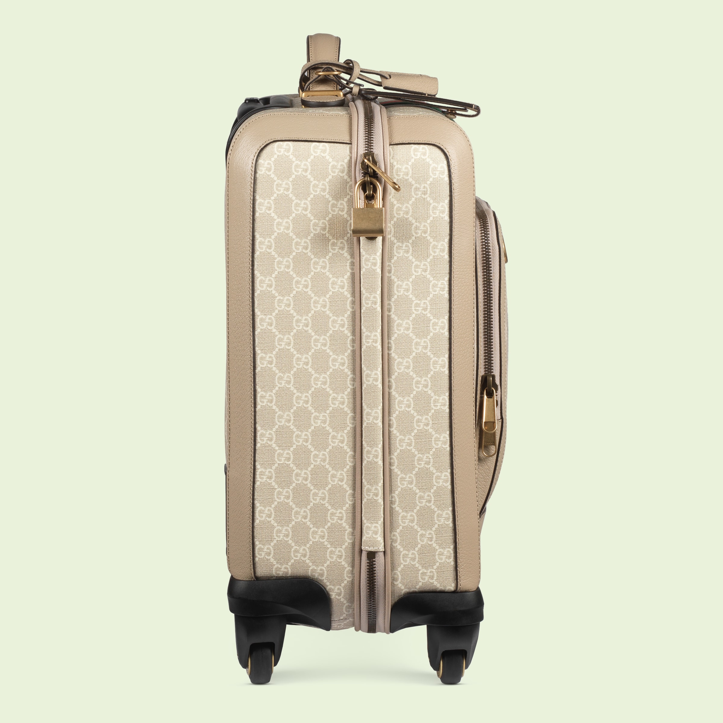 Gucci Savoy small cabin trolley in beige and white GG Supreme | GUCCI ...