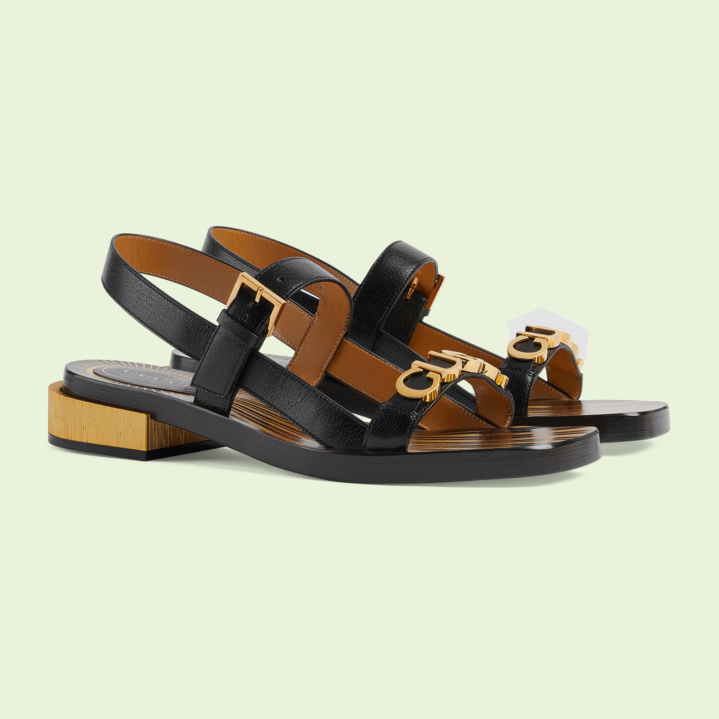 Womens Gucci Leather Sandal In Black Leather Gucci® Uk