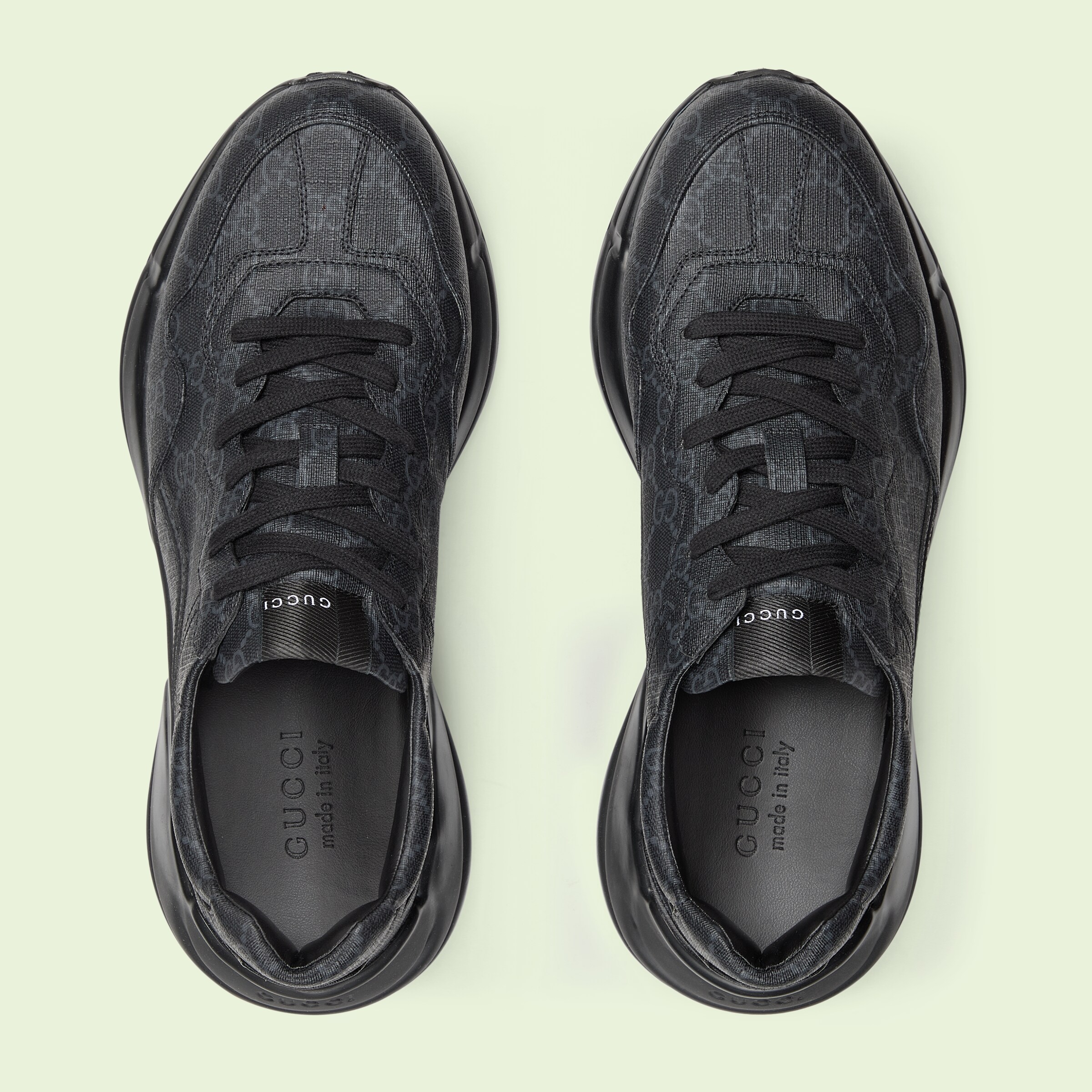 Men's GG Rhyton sneaker in black Supreme | GUCCI® US