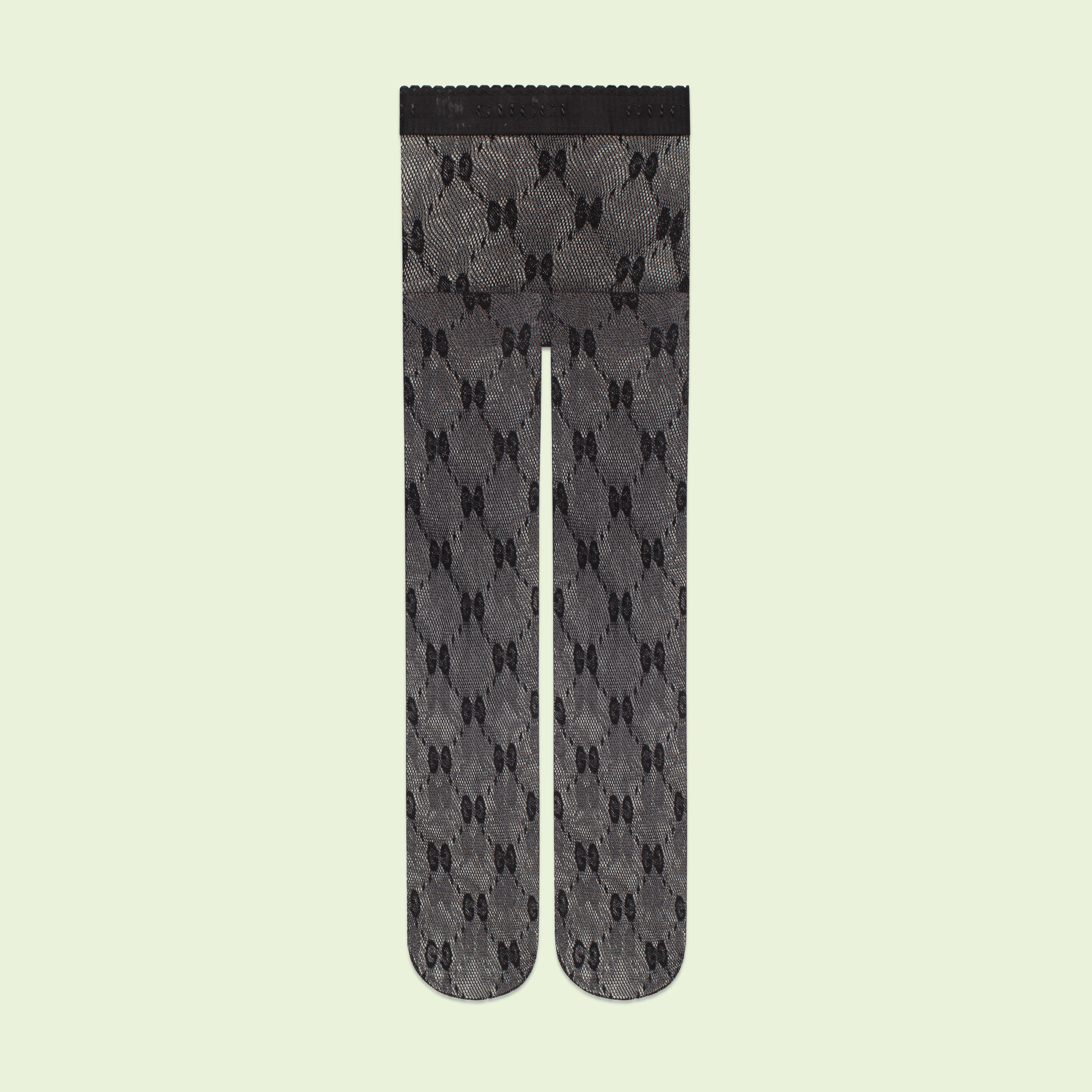 GG knit tights in black and silver | GUCCI® HU