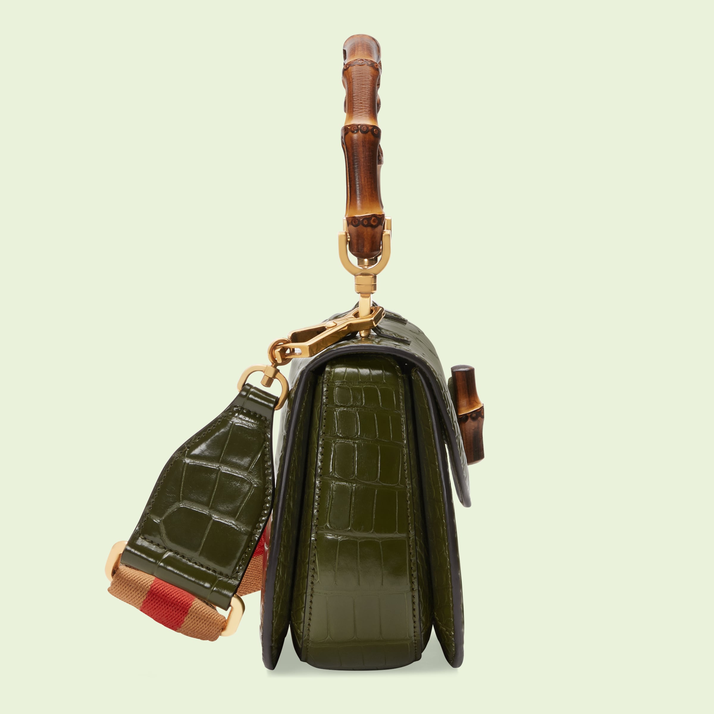 Gucci Bamboo 1947 crocodile bag in forest green | GUCCI® SE