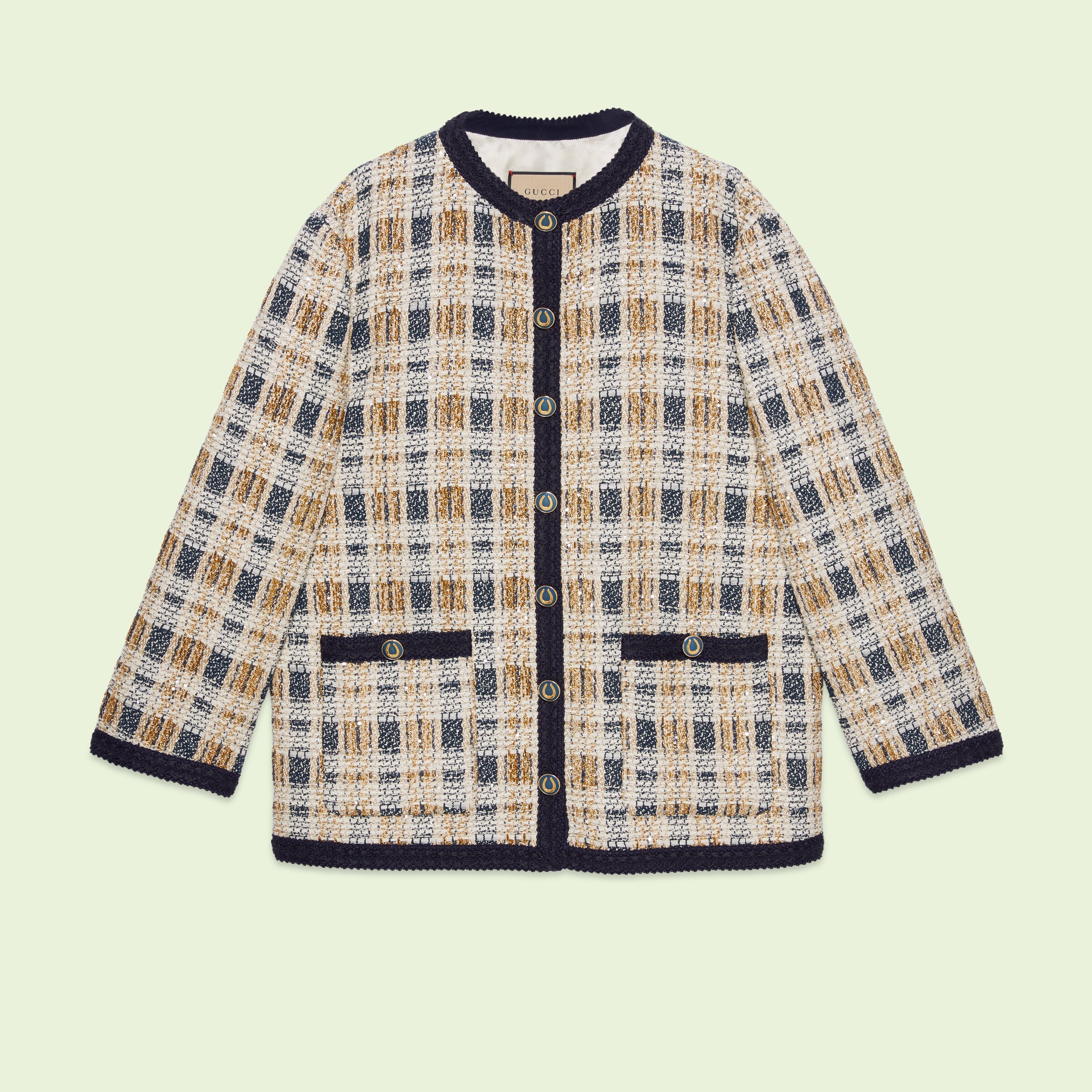 Lurex tweed jacket in ivory | GUCCI® UK