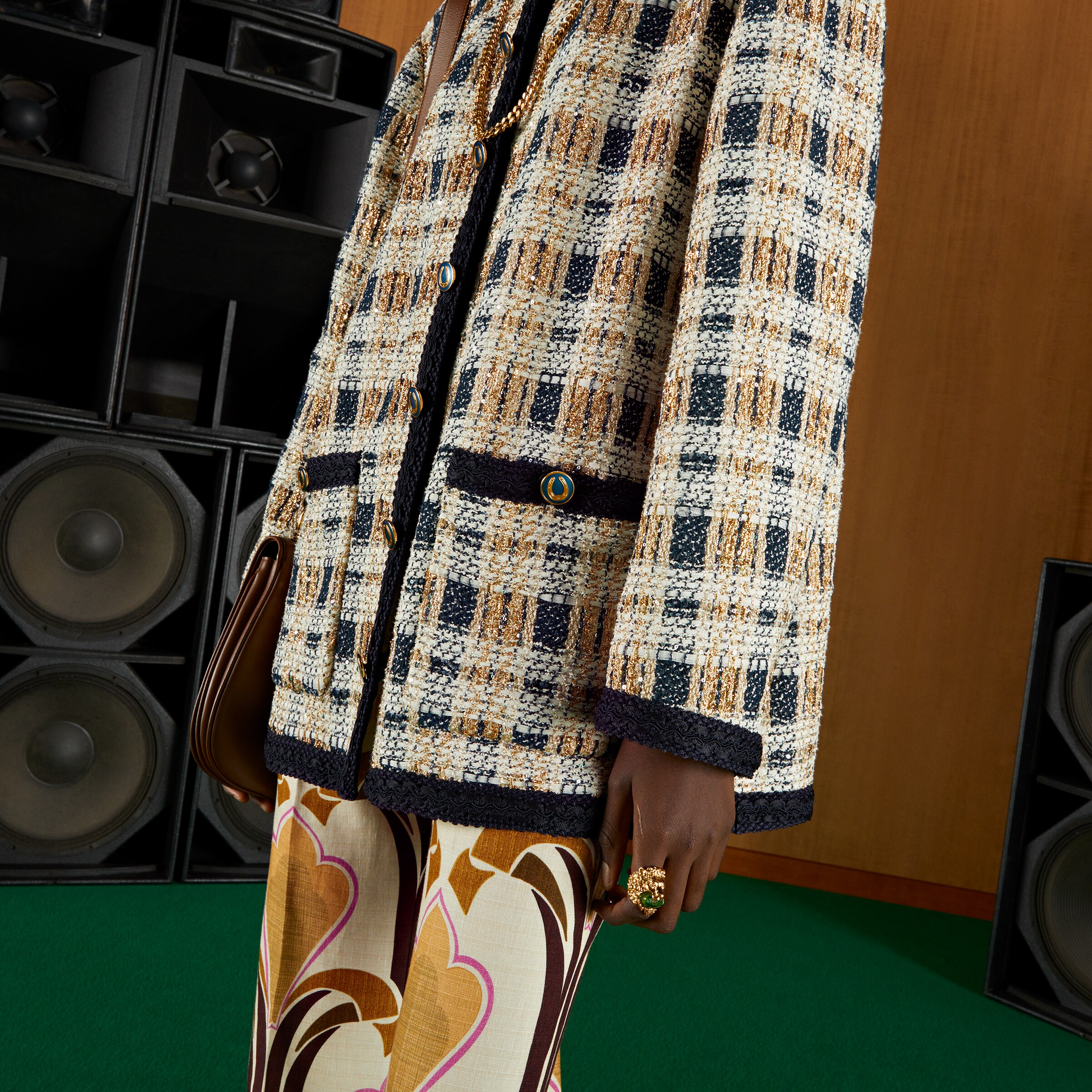 Lurex tweed jacket in ivory | GUCCI® UK