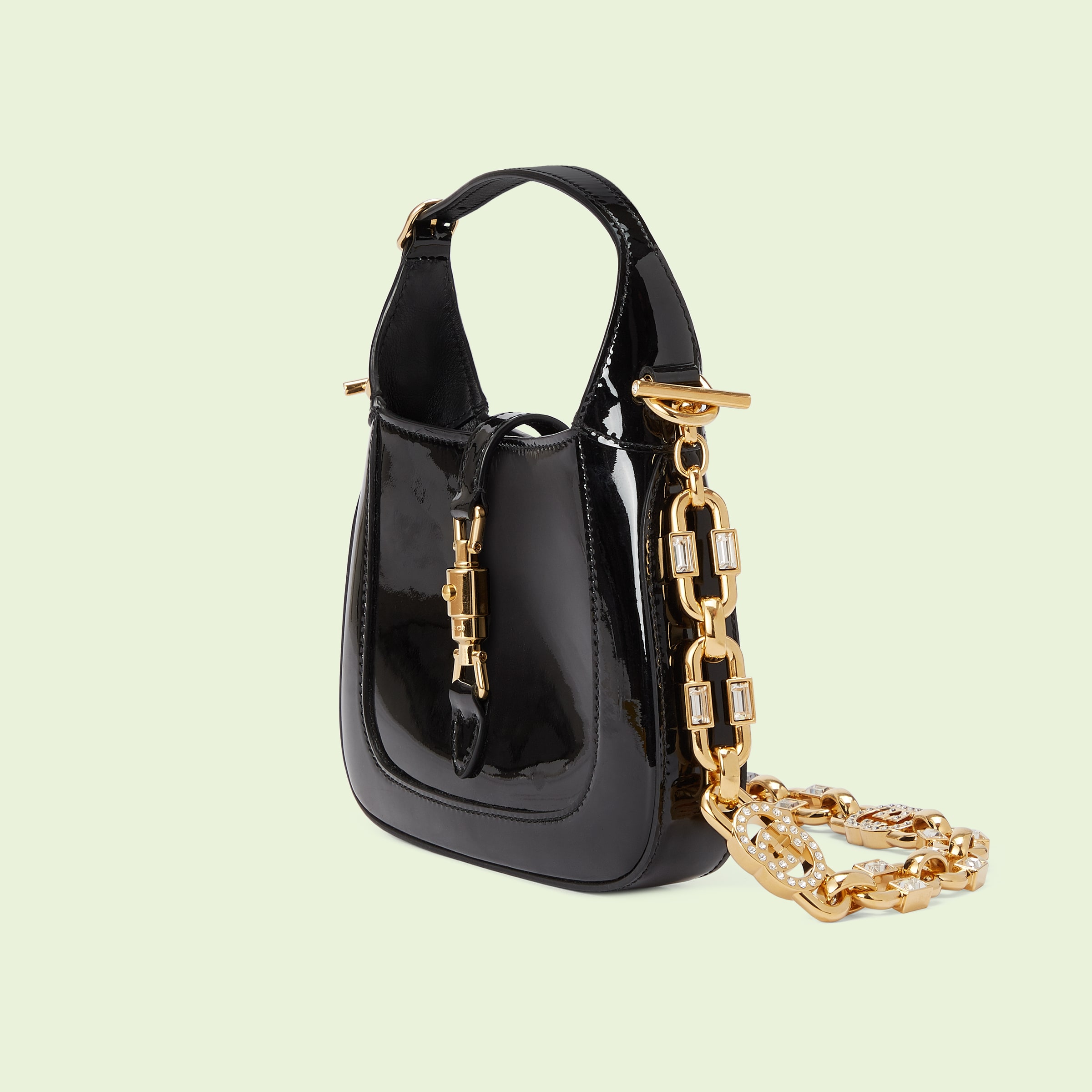 Jackie 1961 mini shoulder bag in black patent leather | GUCCI® NO