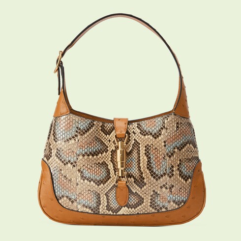 Jackie 1961 small python shoulder bag in multicolour python | GUCCI® BE