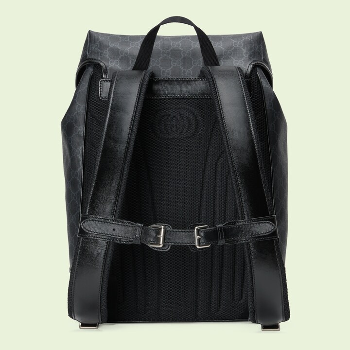Medium backpack with Interlocking G in black GG Supreme | GUCCI® Canada