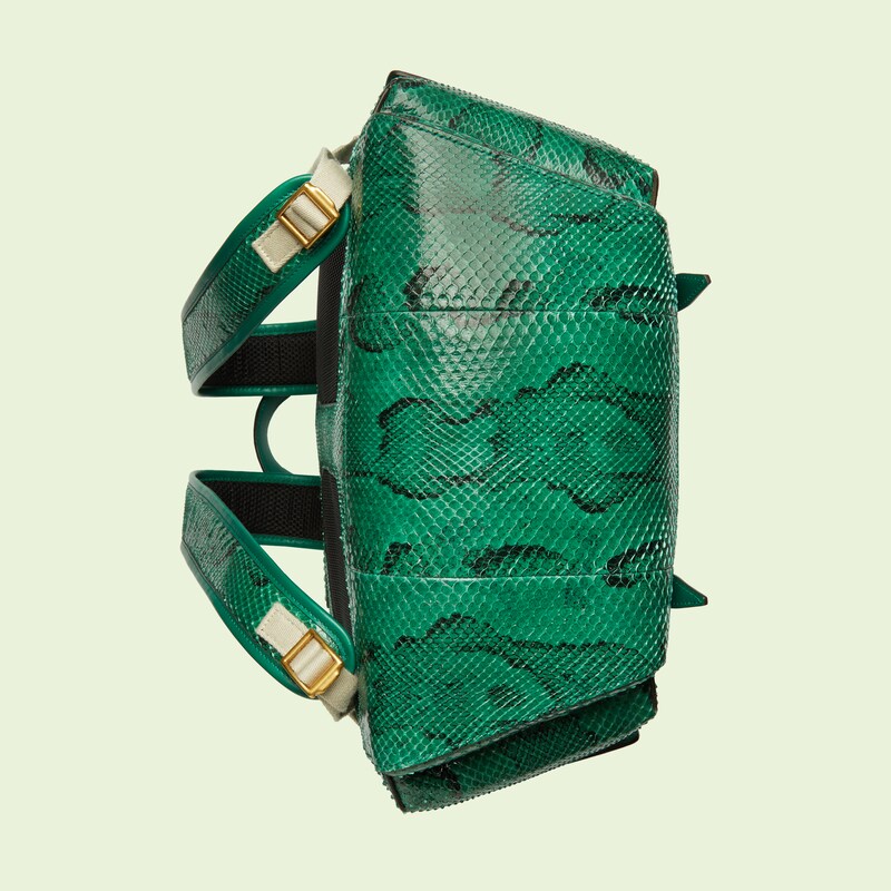 Python backpack with Double G in emerald green | GUCCI® US