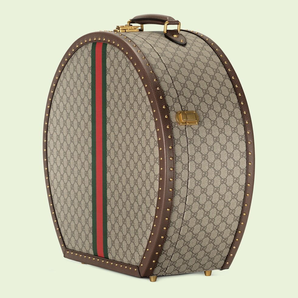 QA ®غوتشي |‎Gucci Savoy large hat box with Web in GG Supreme