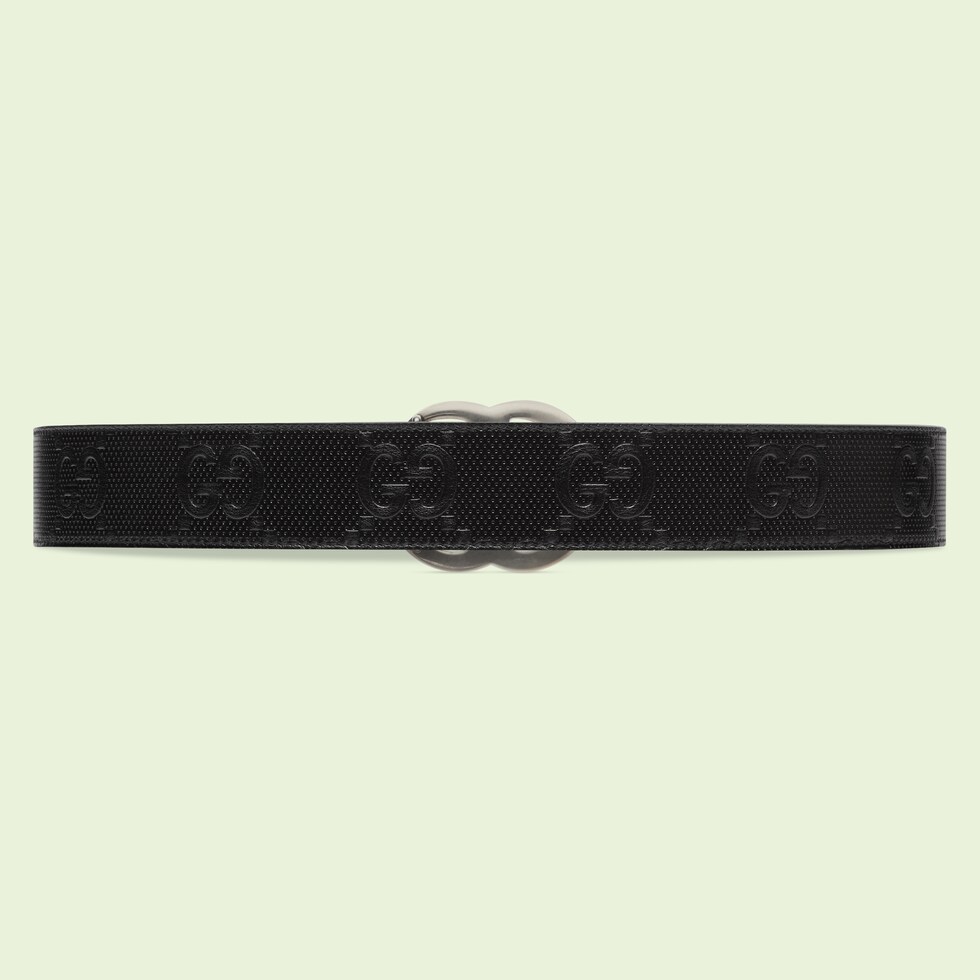 GG Marmont embossed leather belt in black leather | GUCCI® AE