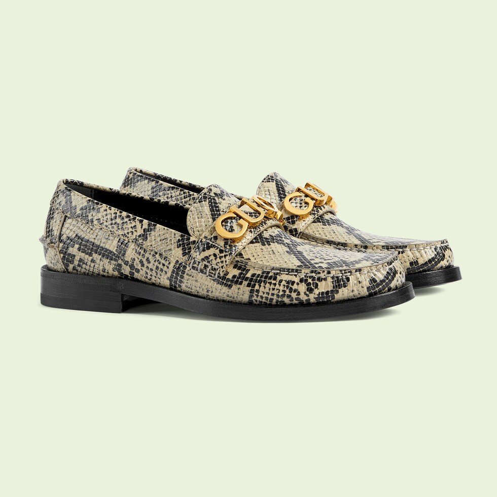 Women's Gucci python print loafer in multicolour leather | GUCCI® NO