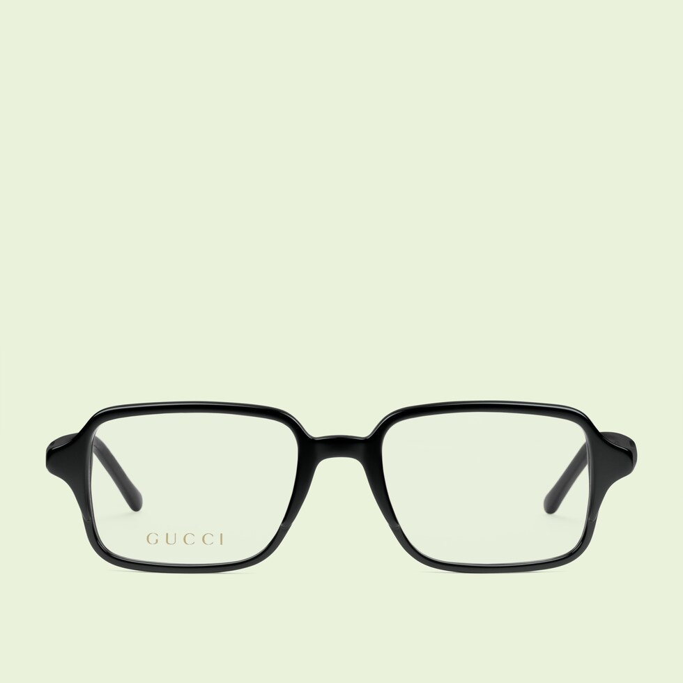 Rectangular optical frame in black acetate | GUCCI® NO