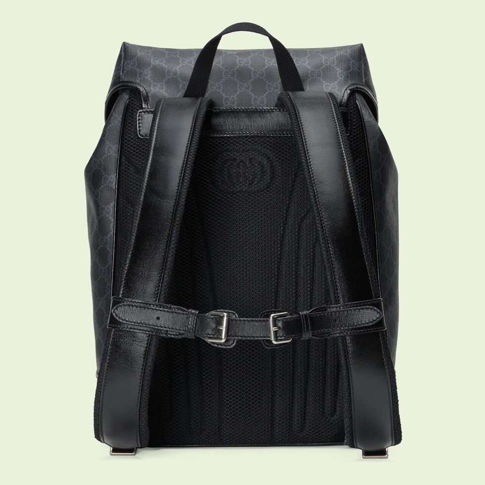 Medium backpack with Interlocking G in black GG Supreme | GUCCI® Canada
