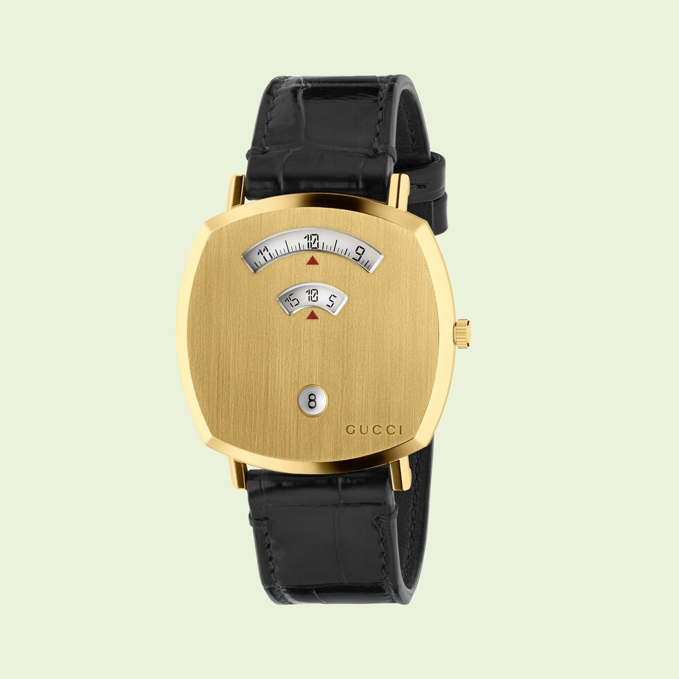 Grip watch, 38 mm in black alligator | GUCCI® SG