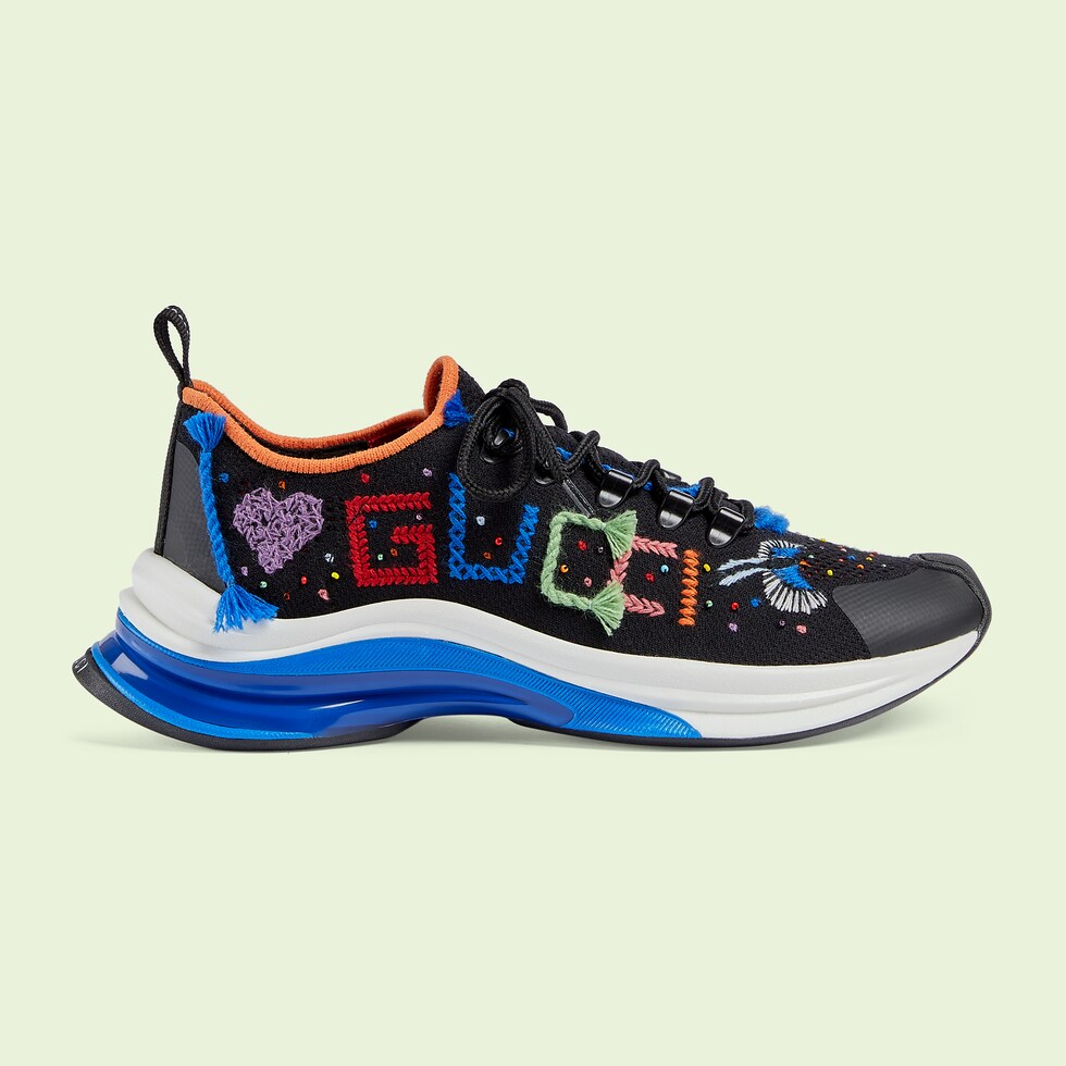 KW ®غوتشي |‎Gucci Lovelight Gucci Run sneaker in black fabric