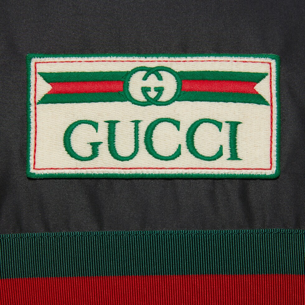 Nylon satin padded vest in green | GUCCI® UK