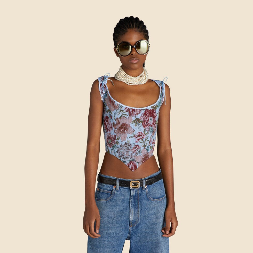 Reversible blue corset in blue | GUCCI® UK