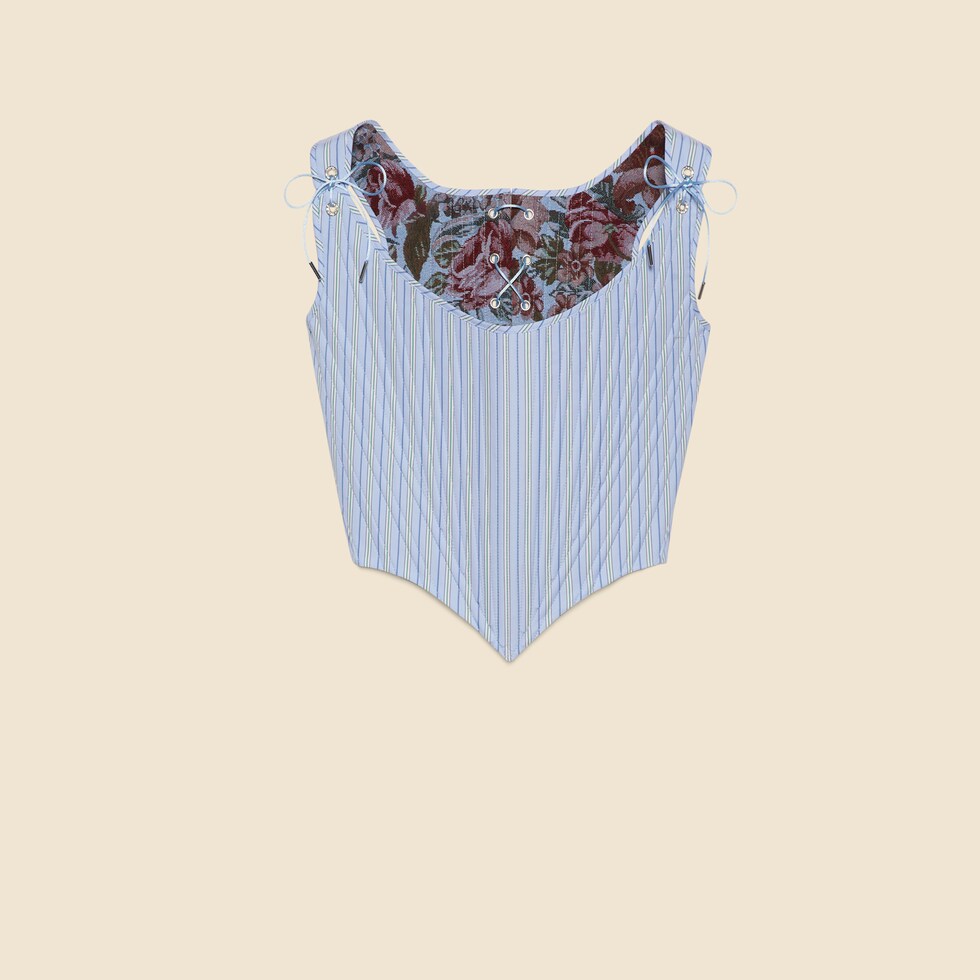 Reversible blue corset in blue | GUCCI® UK