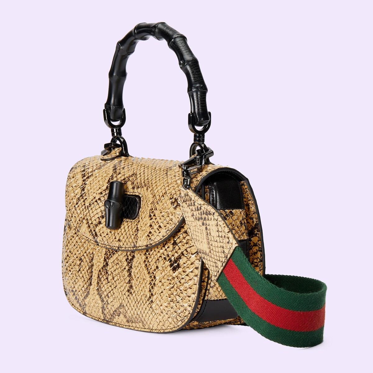 Gucci Bamboo 1947 small python bag in yellow | GUCCI® TR