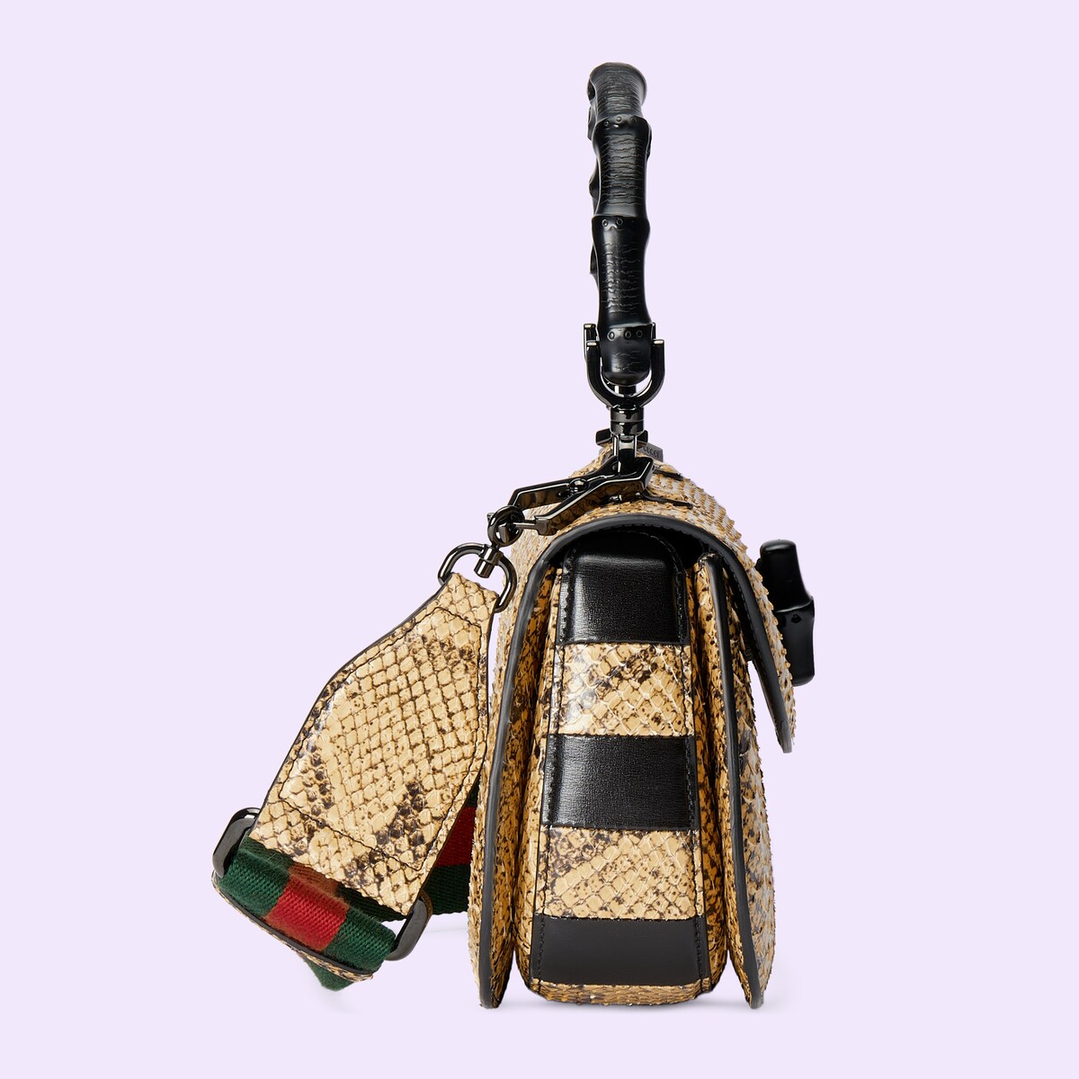 Gucci Bamboo 1947 small python bag in yellow | GUCCI® TR