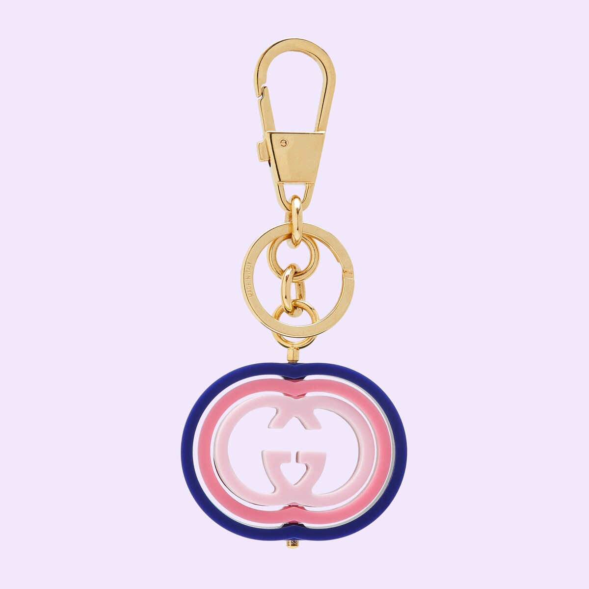 Interlocking Plexiglas G keychain in blue, pink red | GUCCI® NZ